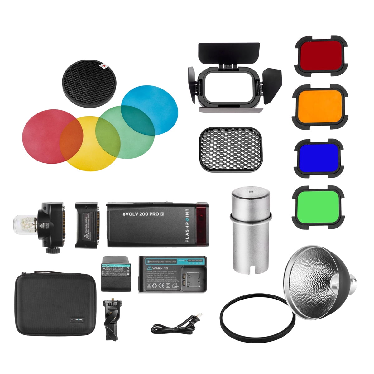 Flashpoint eVOLV 200 Pro TTL Pocket Flash with Bare Bulb Reflector Kit ...