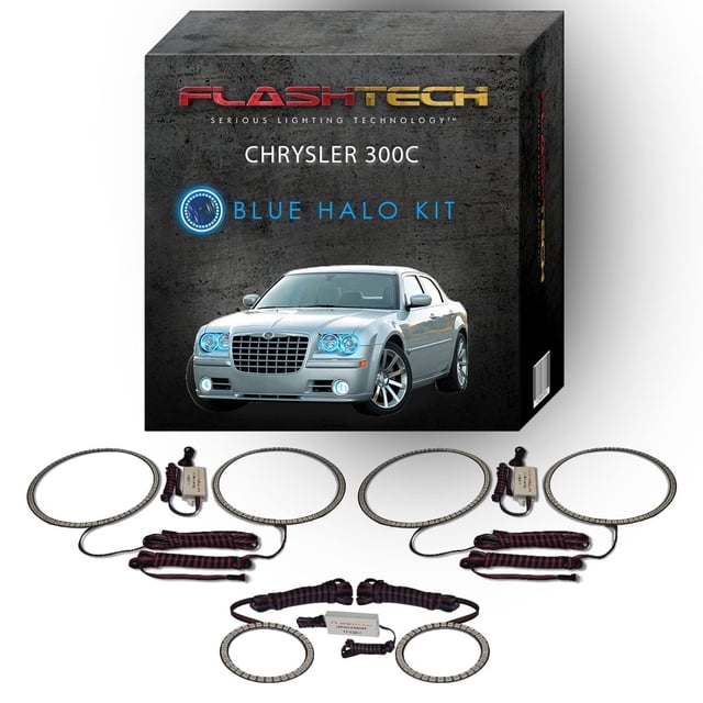 Flashtech Blue Angel Eye LED Halo kit for 2005-2010 Chrysler 300 ...