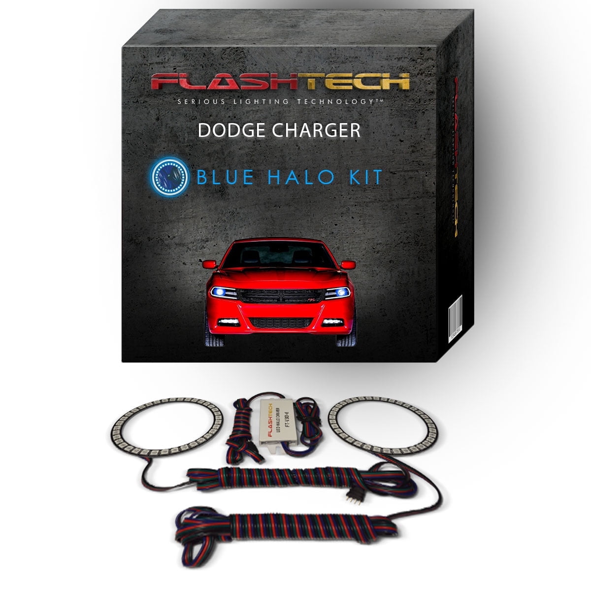 Flashtech Blue Angel Eye LED Headlight Halo kit for 2015-2020 Dodge ...