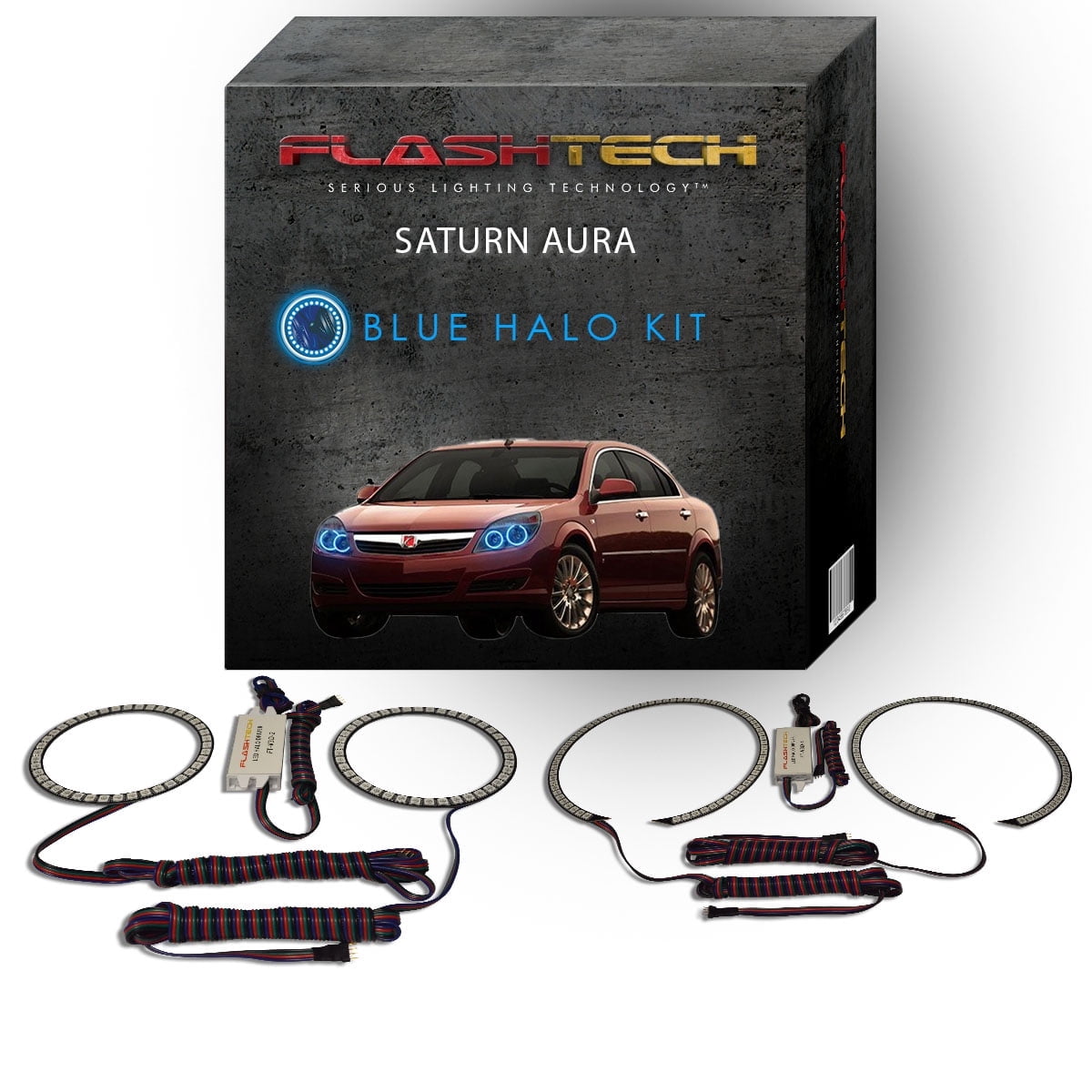 Flashtech Blue Angel Eye LED Headlight Halo Ring kit for 2007-2009 ...