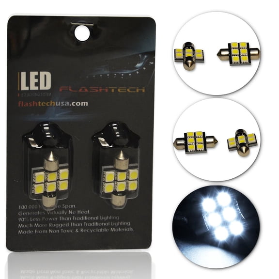 Flashtech Extremely Bright LED Bulbs for Car Interior Dome Map Door ...