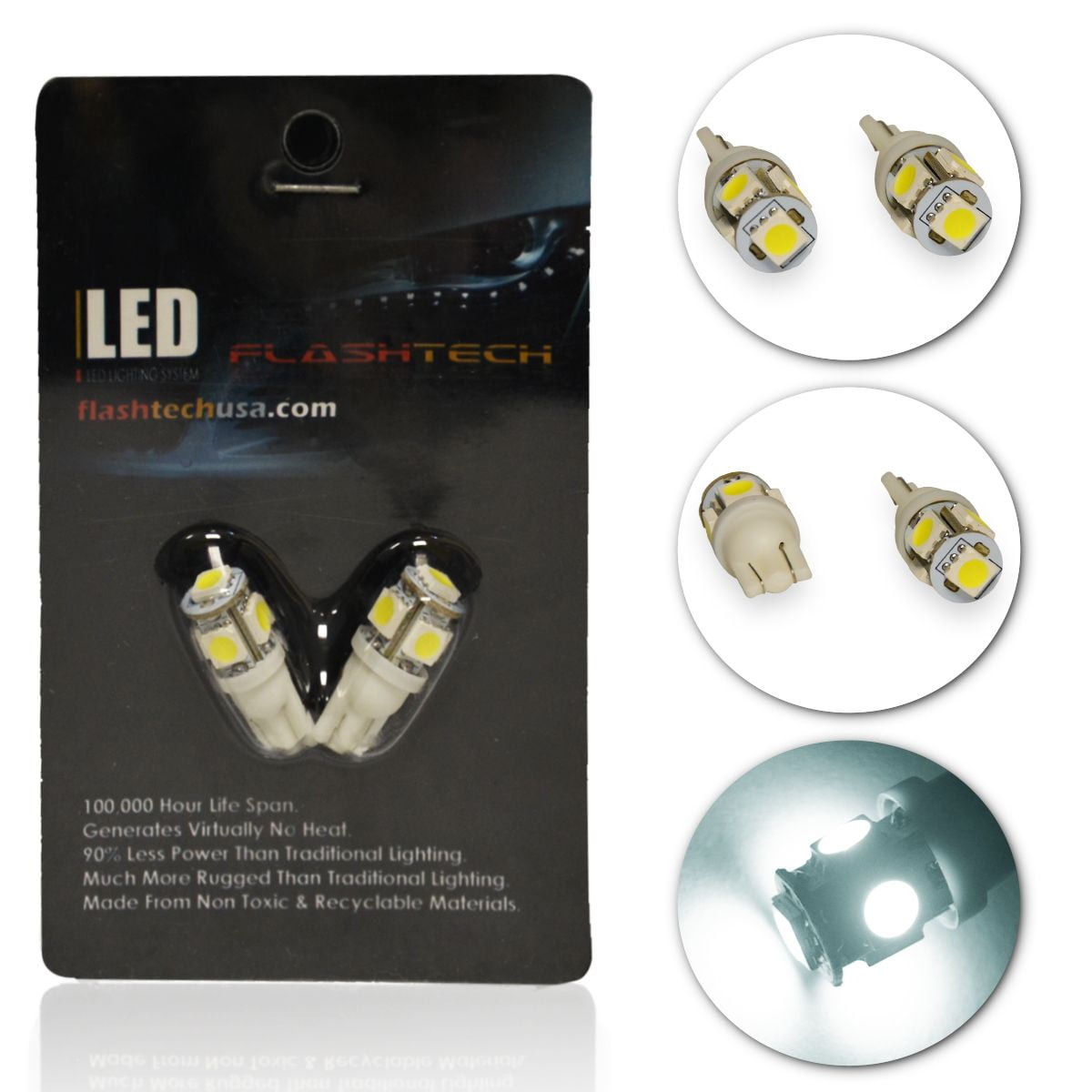 Flashtech Extremely Bright LED Bulbs for Car Interior Dome Map Door ...