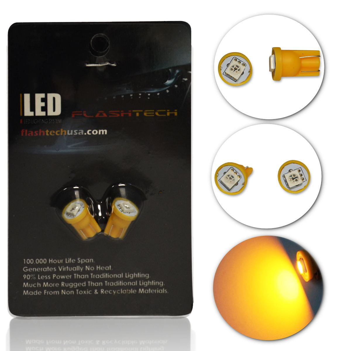 Flashtech Extremely Bright LED Bulbs for Car Interior Dome Map Door ...