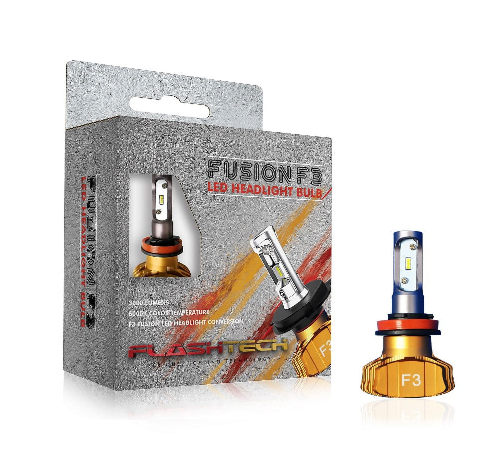 Flashtech F3 Fusion H7 LED Headlight Fog Bulbs DOT Compliant Super ...
