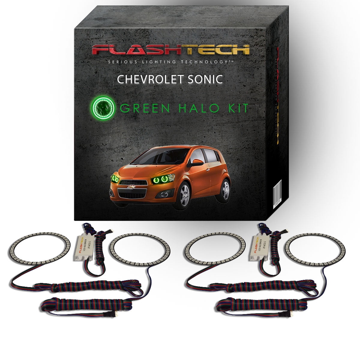 Flashtech Green Angel Eye LED Headlight Halo kit for 2012-2016 ...