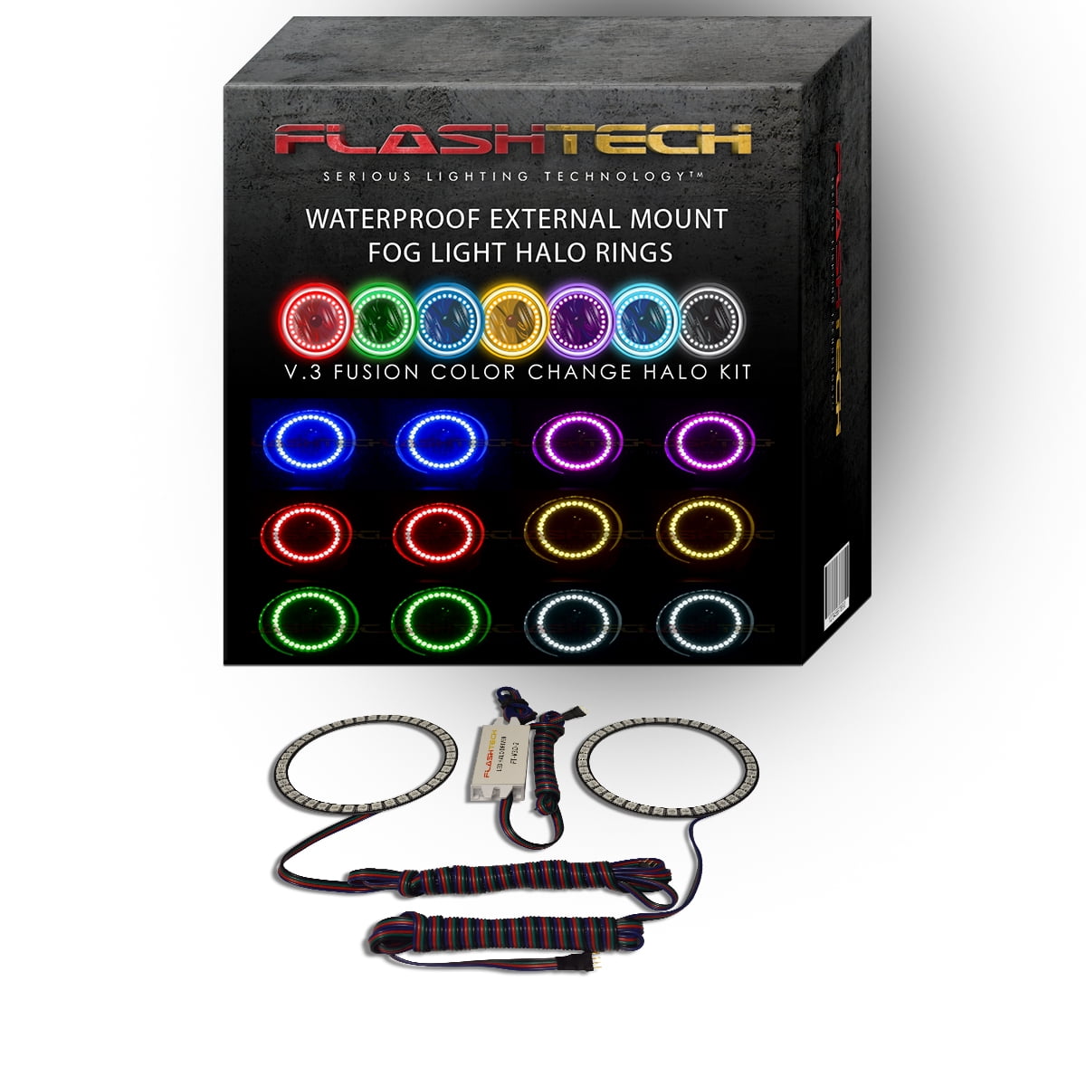 Flashtech RGB Multi Color Surface Mount LED Halo kit for 2005-2010 ...