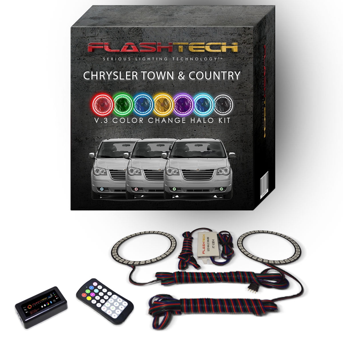 Flashtech RGB LED Halo kit & Bluetooth app for 05-10 Chrysler Town ...