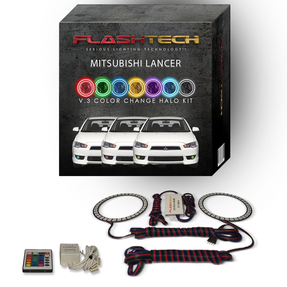 Flashtech RGB Angel Eye LED Halo kit with IR Remote for 08-16 ...