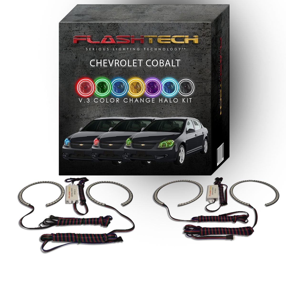 Flashtech RGB Multi Color Changing LED Halo kit for 2005-2010 Chevrolet ...