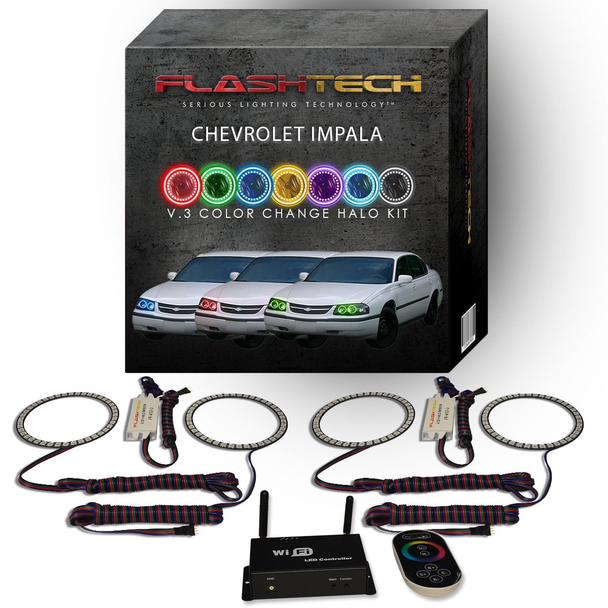 Flashtech RGB Multi Color LED Halo kit with Wifi App for 00-05 ...