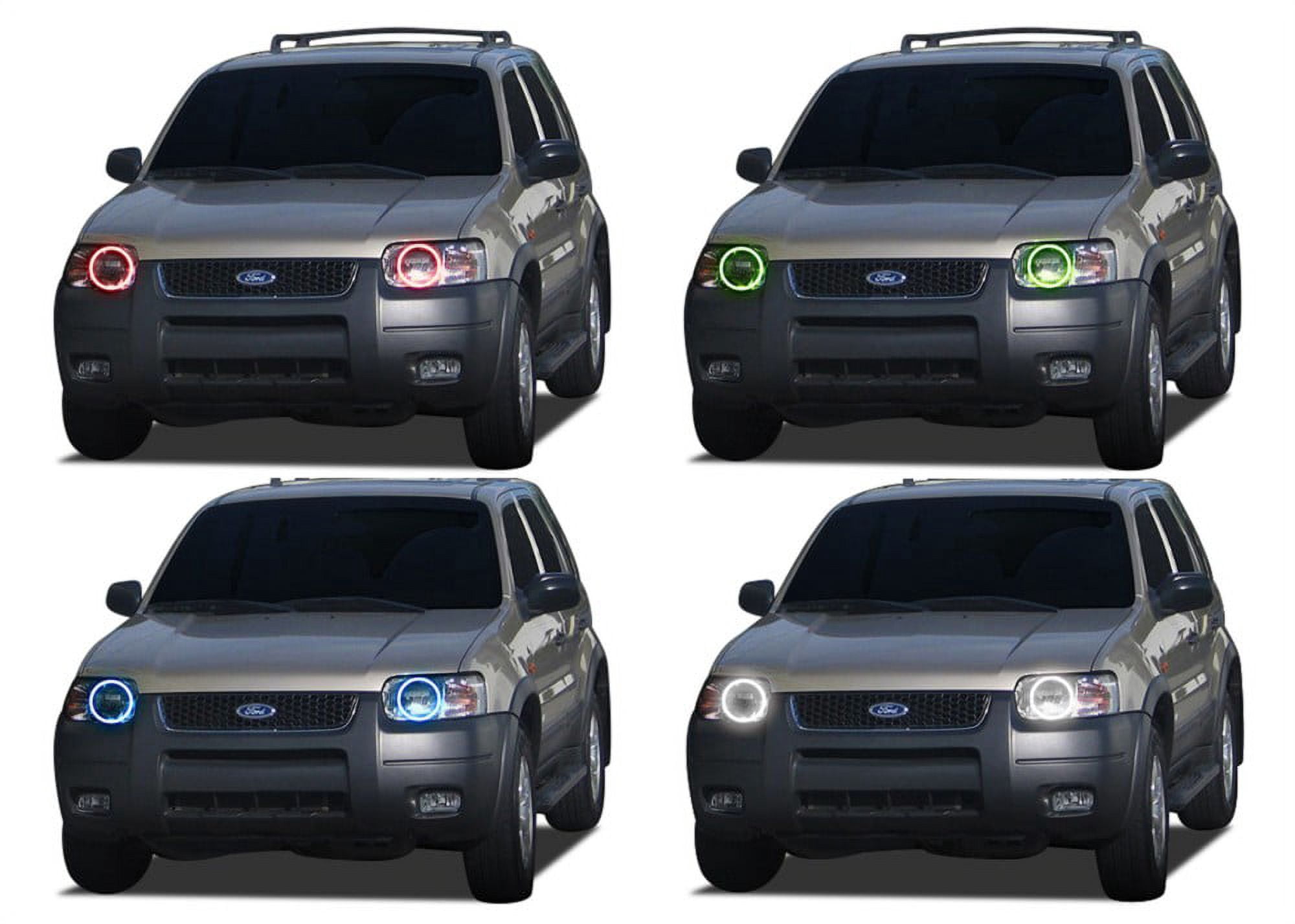 Flashtech LED RGB Multi Color Halo Ring Headlight Kit for Ford Escape ...