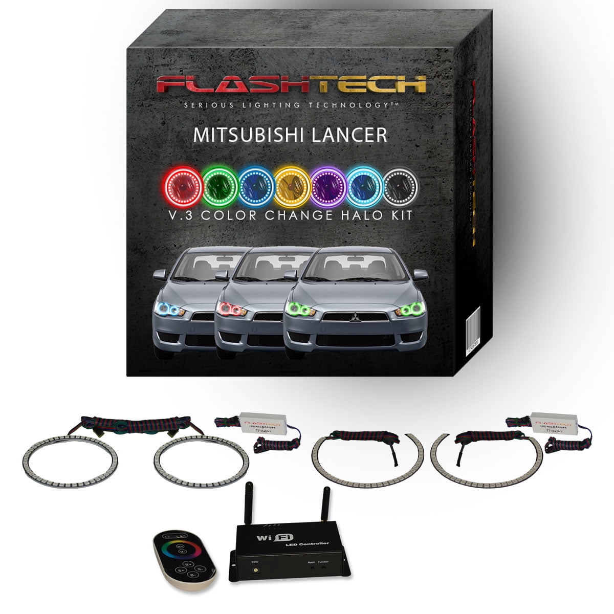 Flashtech RGB MultiColor LED Halo kit with Wifi App for 08-16 ...