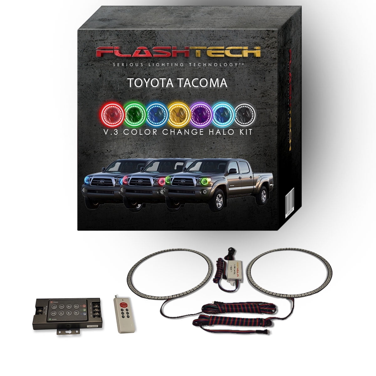 Flashtech RGB Multi Color LED Halo kit with RF Remote for 05-11 Toyota ...
