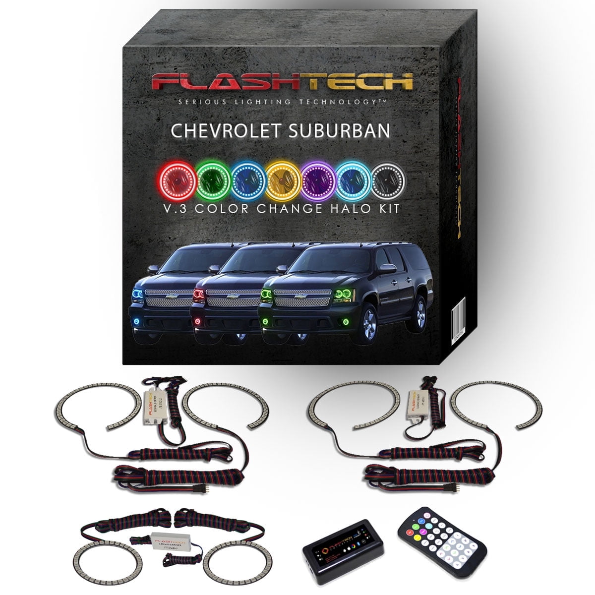 Flashtech RGB LED Halo kit & Bluetooth app for 07-13 Chevy Suburban ...