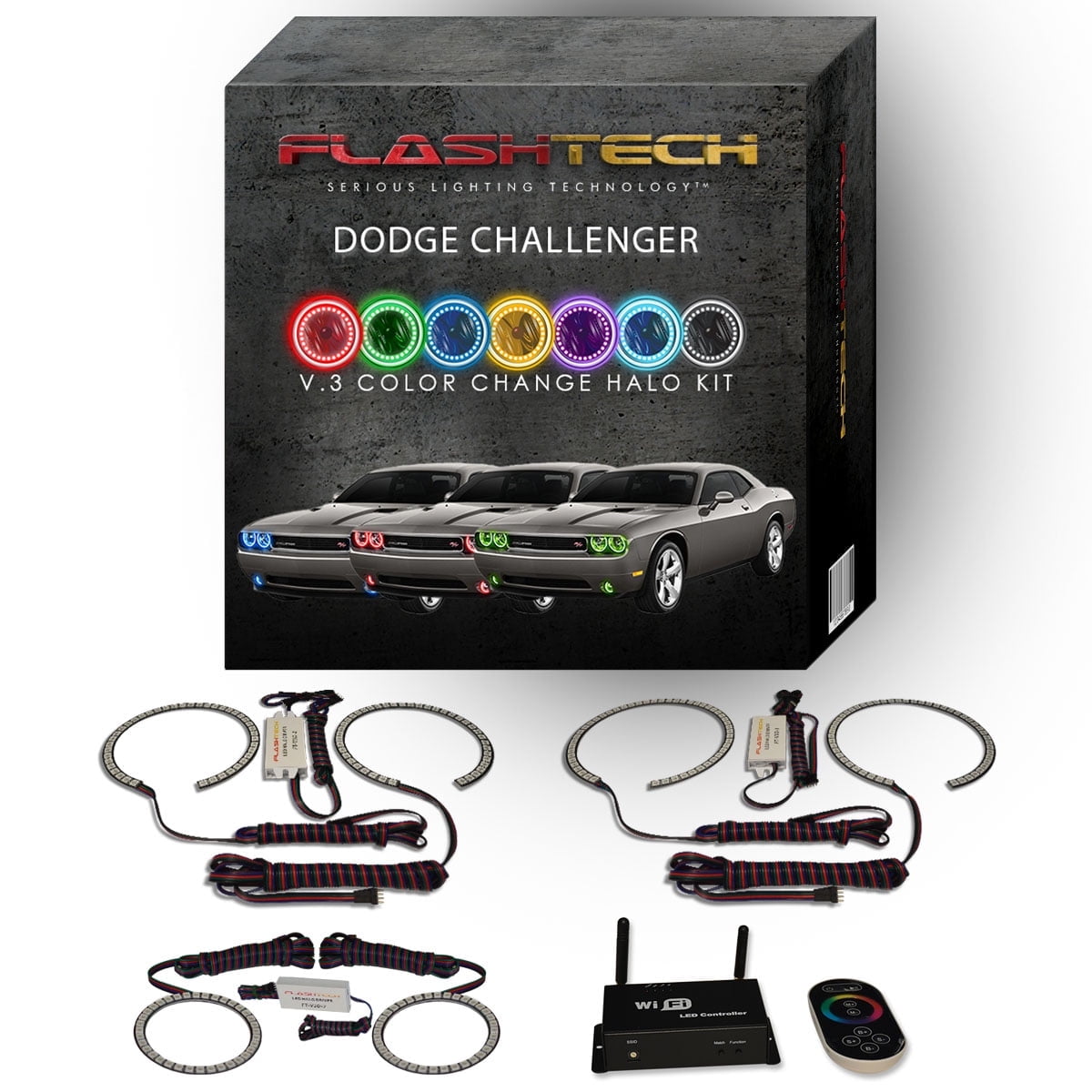 Flashtech RGB LED Halo kit & Wifi App for 08-13 Dodge Challenger ...