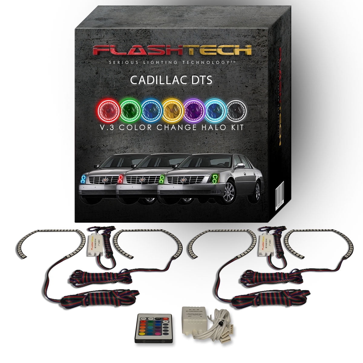 Flashtech RGB Angel Eye LED Halo kit with IR Remote for 2006-2011 ...