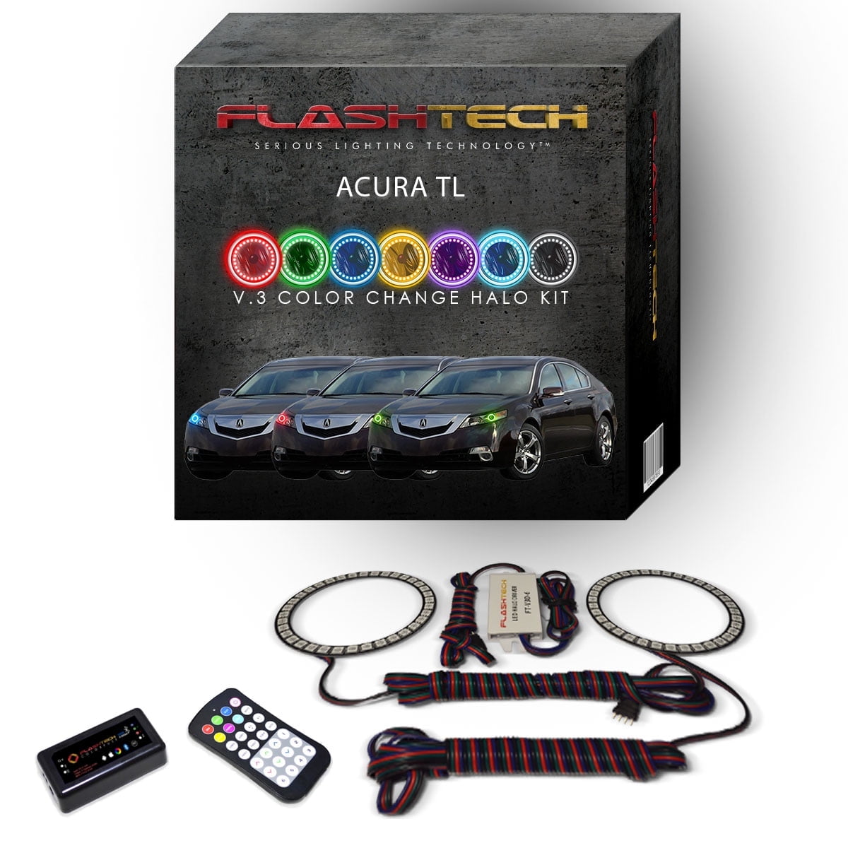 Flashtech RGB Multi Color Bluetooth LED Halo Ring kit for 2009-2014 ...
