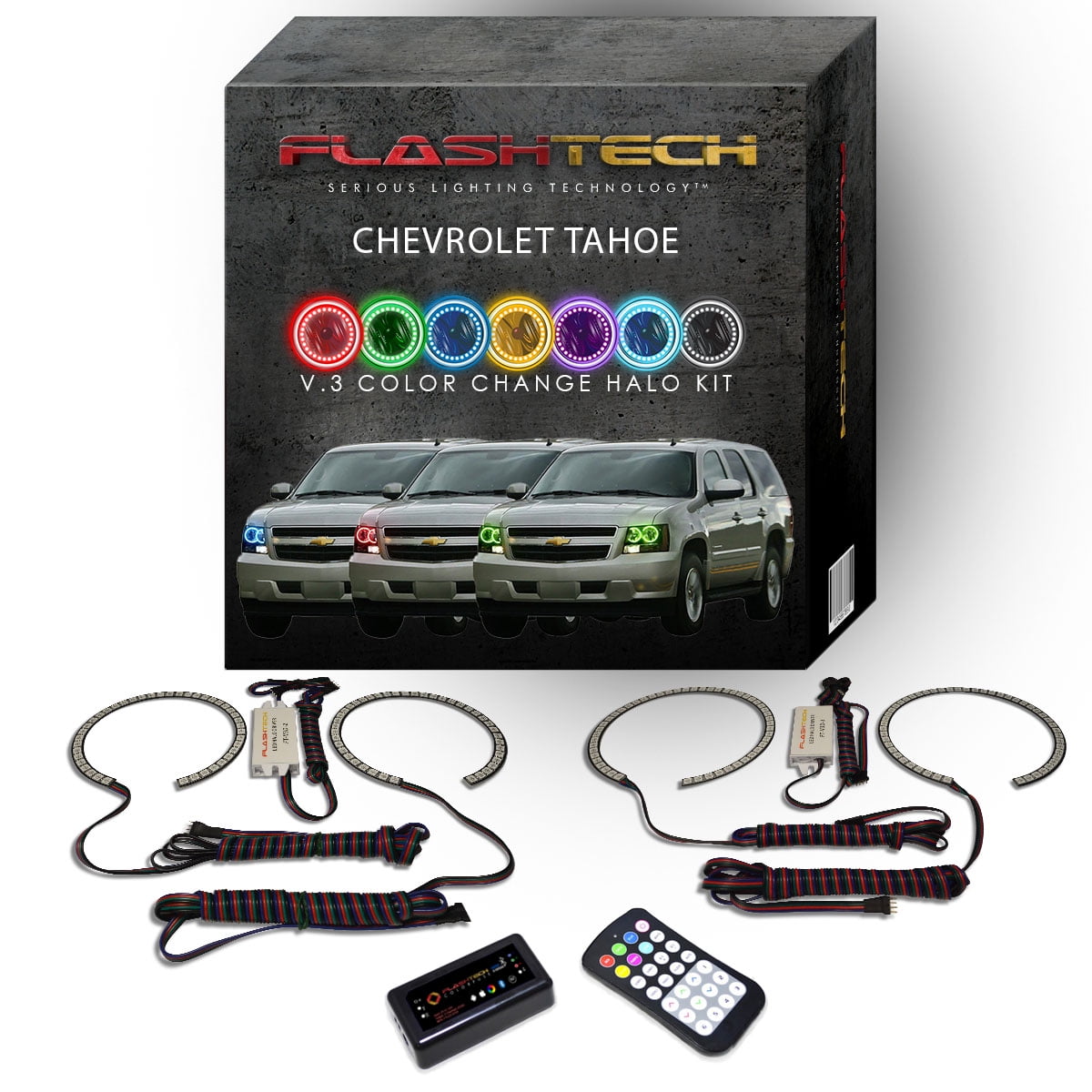 Flashtech RGB Multi Color Bluetooth LED Halo kit for 2007-2013 ...