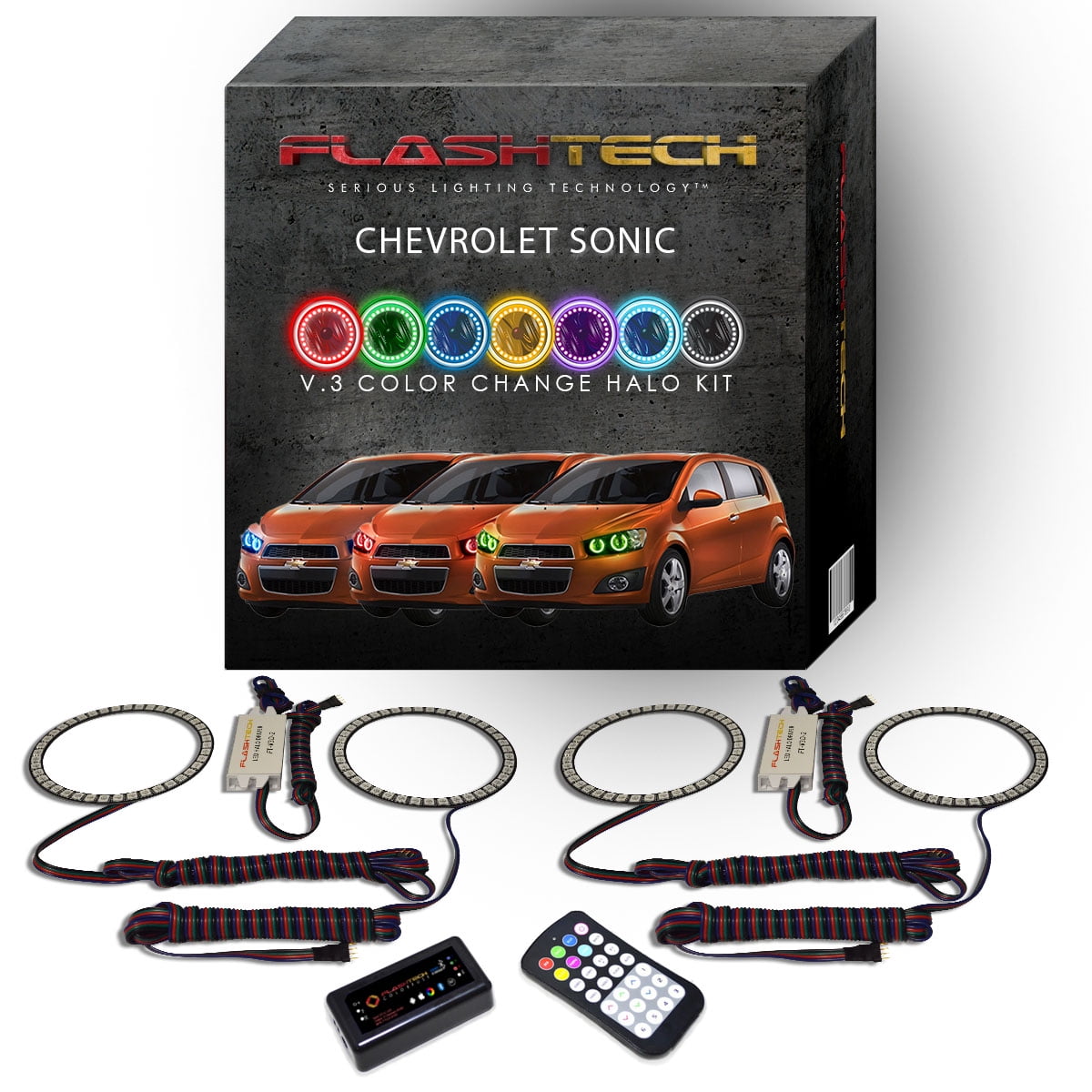 Flashtech RGB Multi Color Bluetooth LED Halo kit for 2012-2016 ...