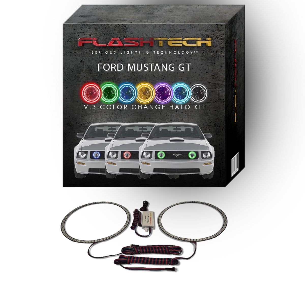 Flashtech RGB Multi Color Changing LED Halo Ring kit for 2005-2009 Ford ...