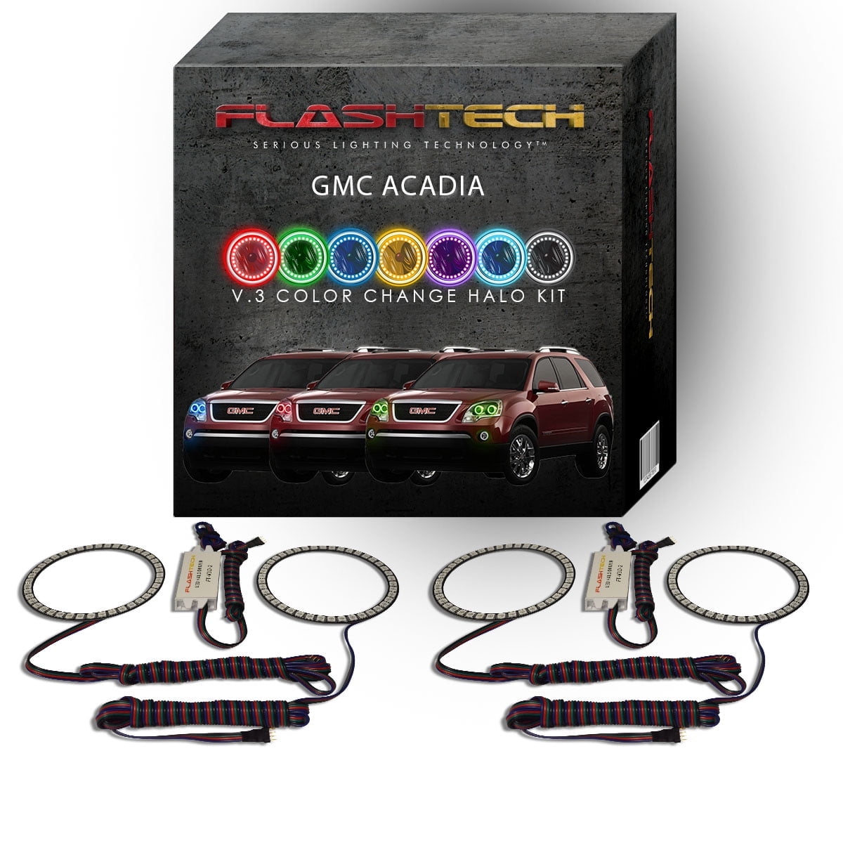 Flashtech RGB Multi Color Changing LED Halo Ring kit for 2007-2012 GMC ...