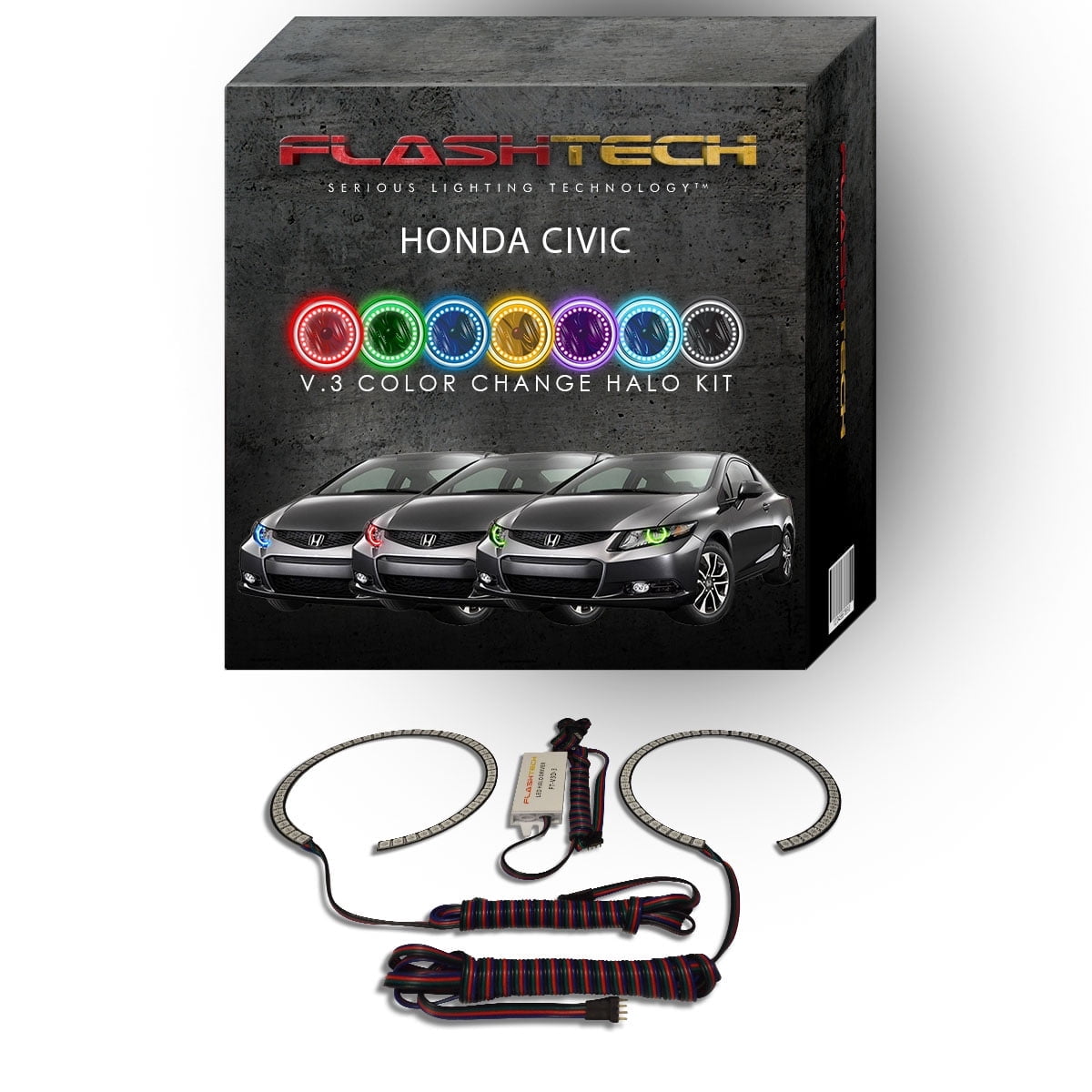 Flashtech RGB Multi Color Changing LED Halo Ring kit for 2012-2013 ...