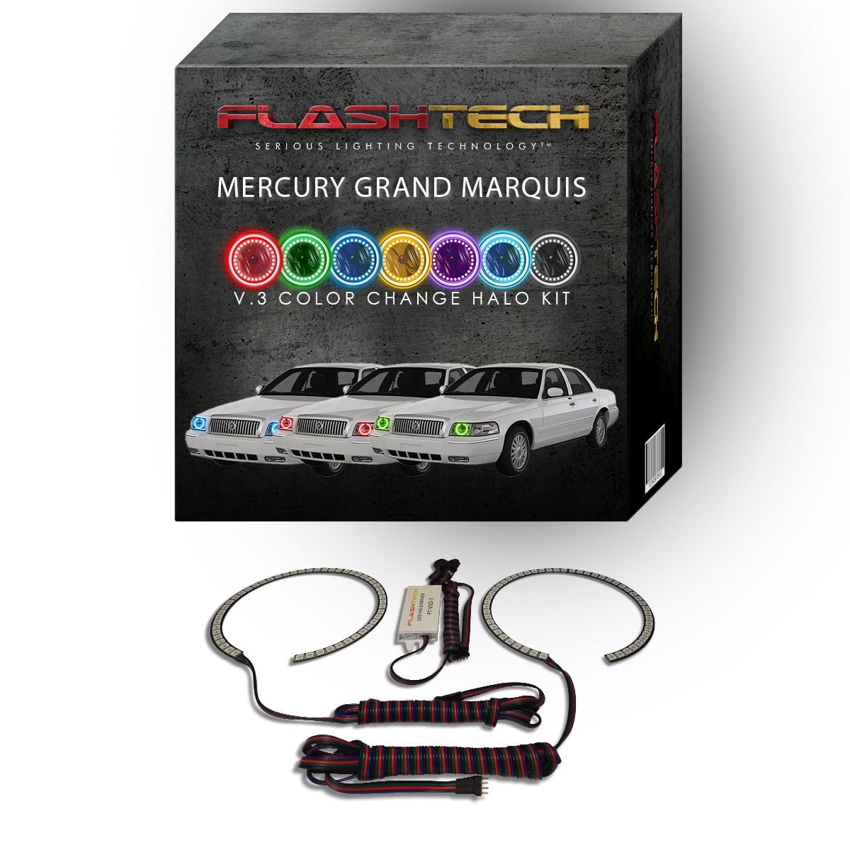 Flashtech RGB Multi Color Changing LED Halo kit for 06-11 Mercury Grand ...