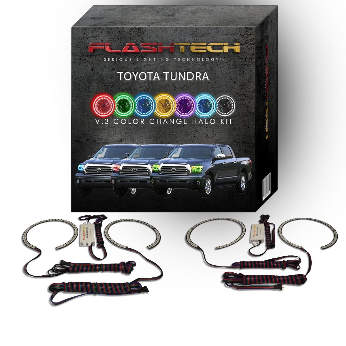 Flashtech RGB Multi Color Changing LED Halo kit for 2007-2012 Toyota ...
