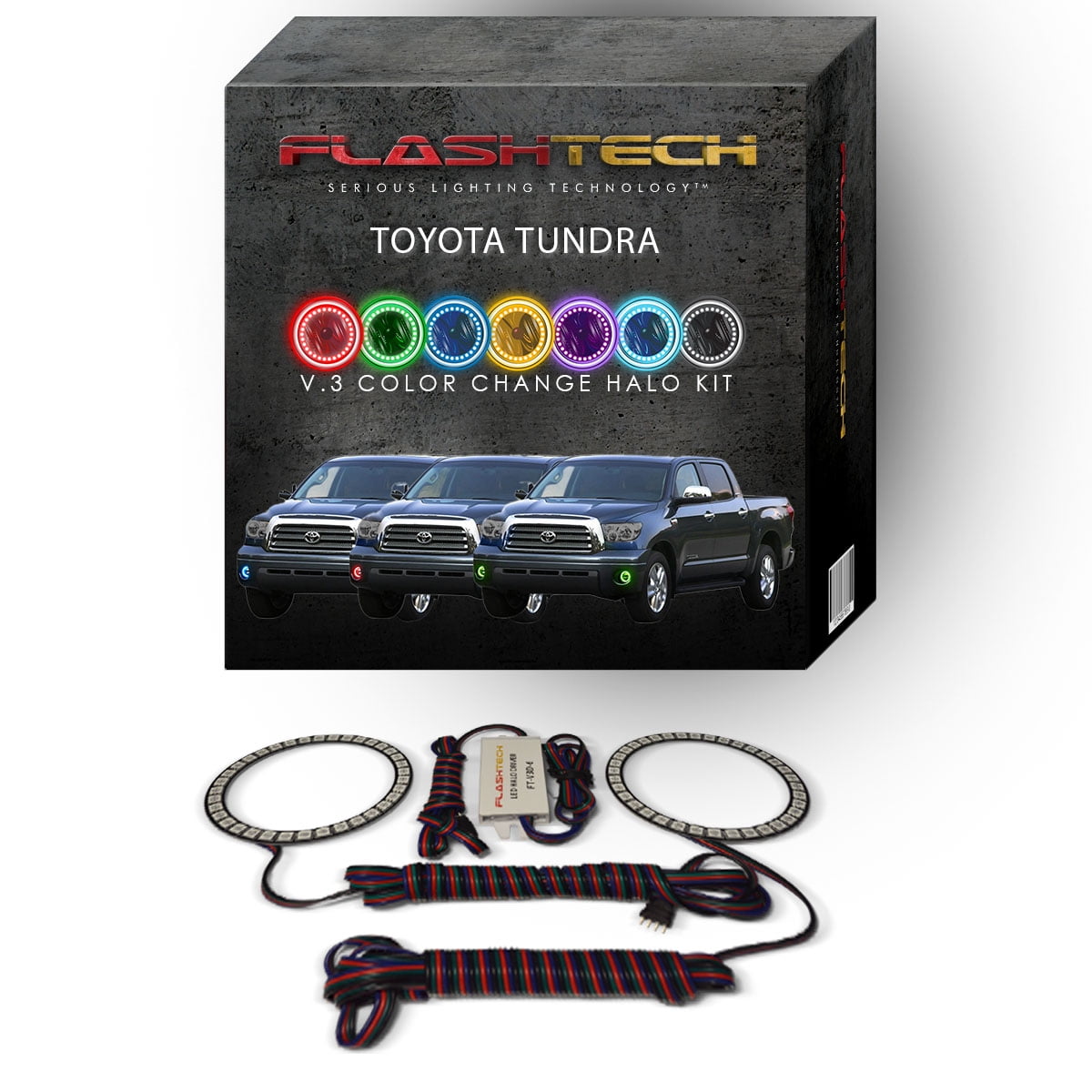 Flashtech RGB Multi Color Changing LED Halo kit for 2007-2013 Toyota ...