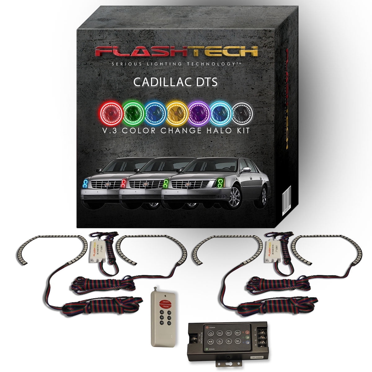Flashtech RGB Multi Color LED Halo kit with RF Remote for 06-11 ...