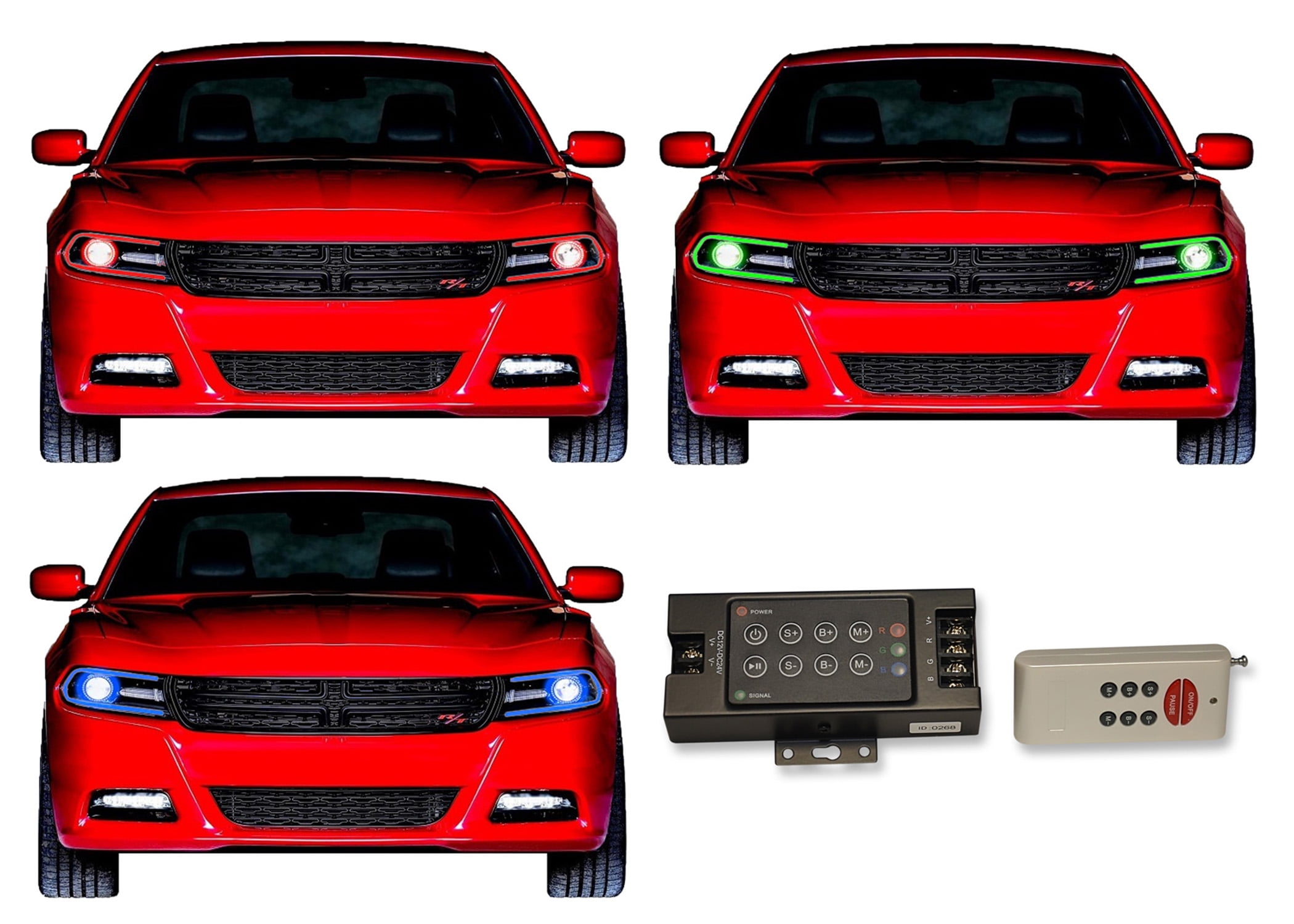 Flashtech RGB Multi Color LED Halo kit with RF Remote for 15-20 Dodge ...