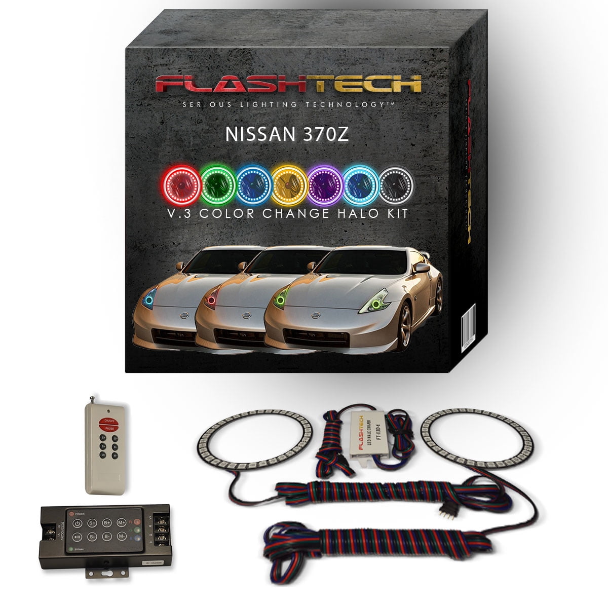 Flashtech RGB Multi Color LED Halo kit with RF Remote for 2009-2016 ...