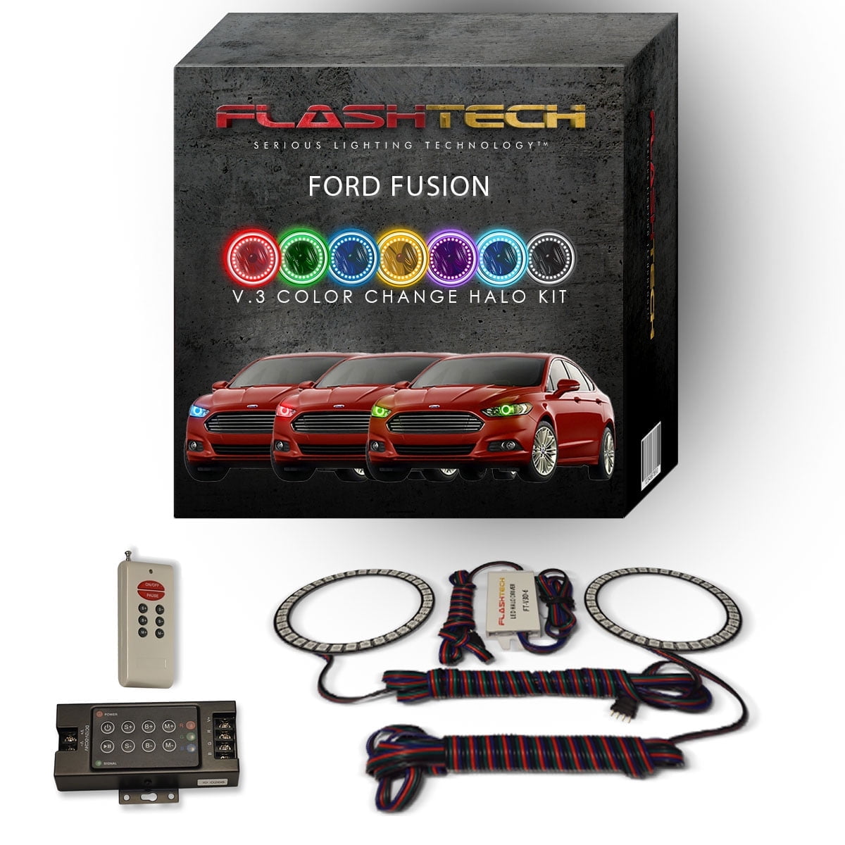 Flashtech RGB Multi Color LED Halo kit with RF Remote for 2013-2016 ...