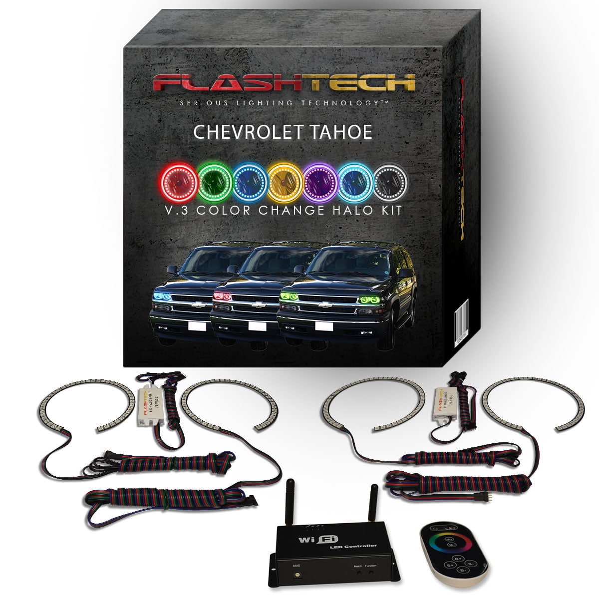 Flashtech RGB Multi Color LED Halo kit with Wifi App for 00-06 ...