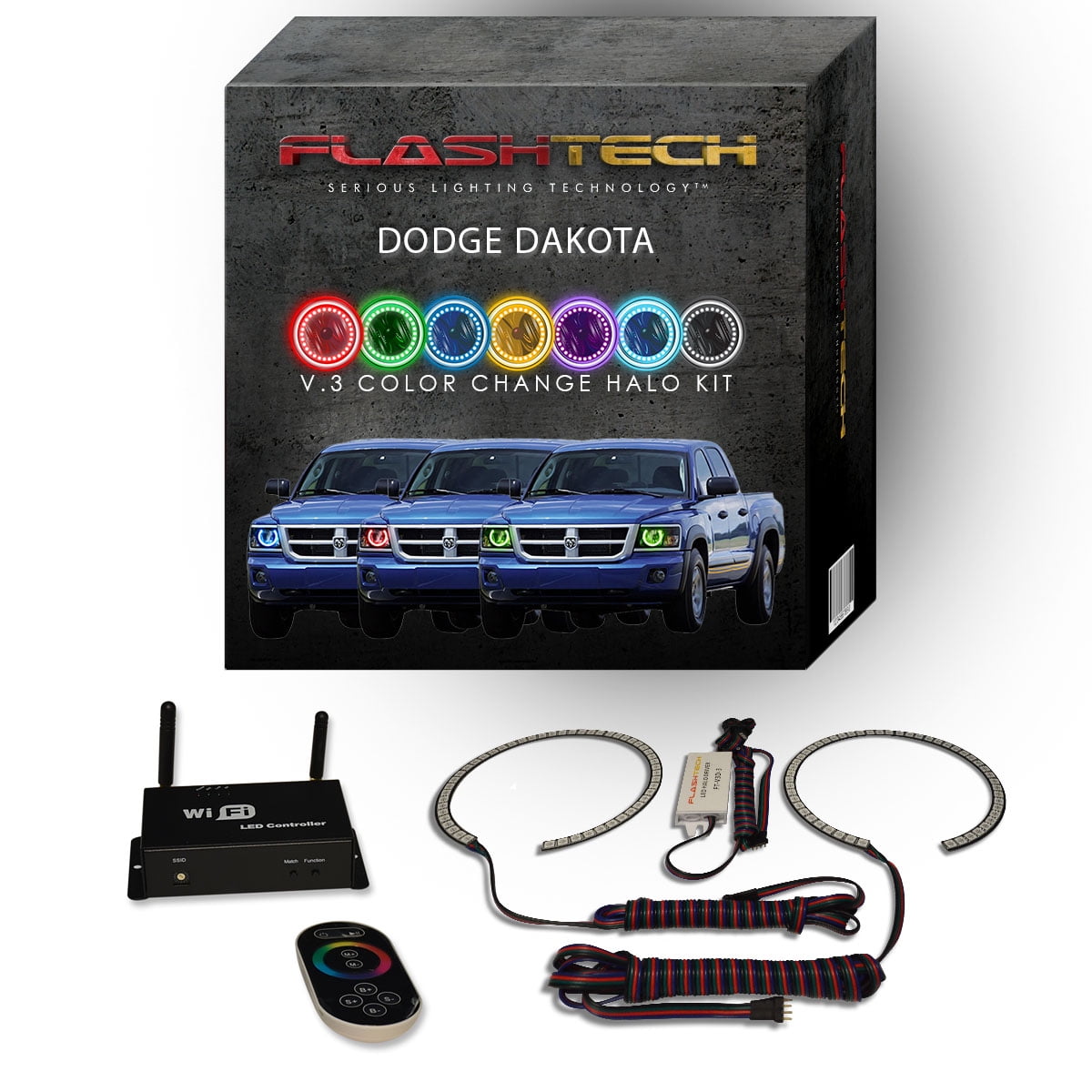 Flashtech RGB Multi Color LED Halo kit with Wifi App for 2008-2011 ...