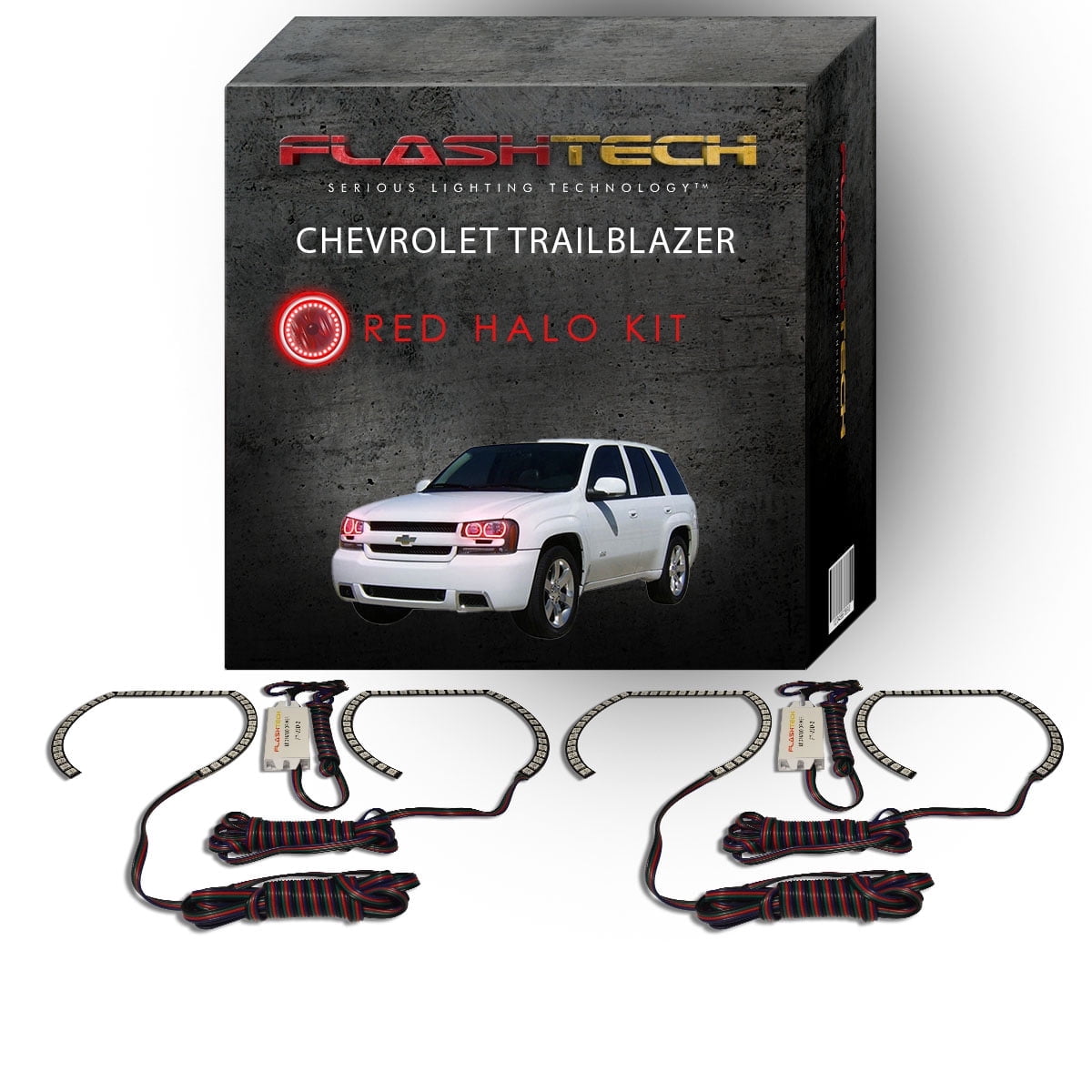Flashtech Red Angel Eye LED Headlight Halo kit for 02-09 Chevrolet ...