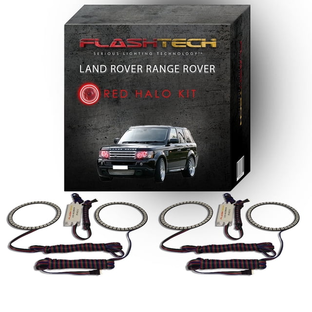Flashtech Red Angel Eye LED Headlight Halo kit for 06-10 Land Rover ...