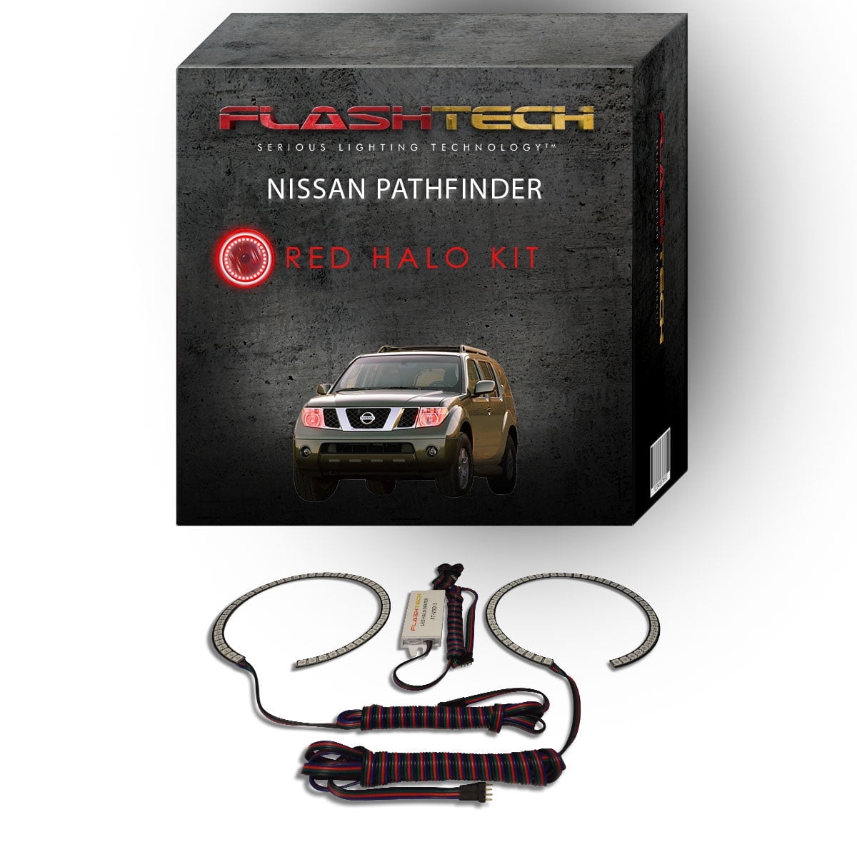 Flashtech Red Angel Eye LED Headlight Halo kit for 2005-2012 Nissan ...