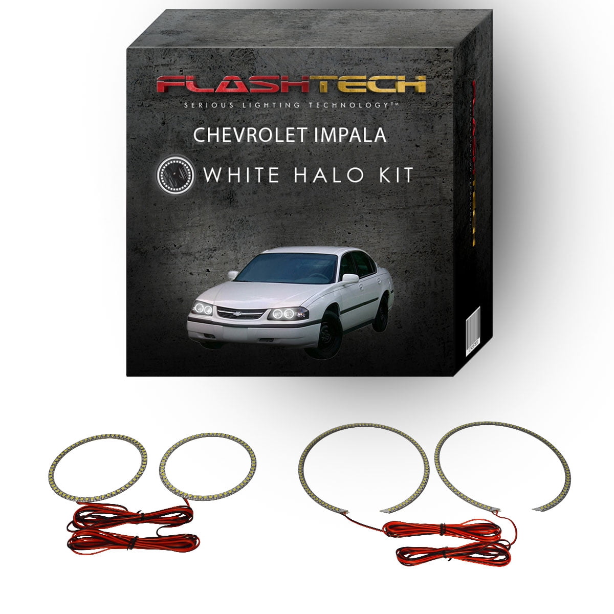 Flashtech White Angel Eye LED Headlight Halo kit for 2000-2005 ...