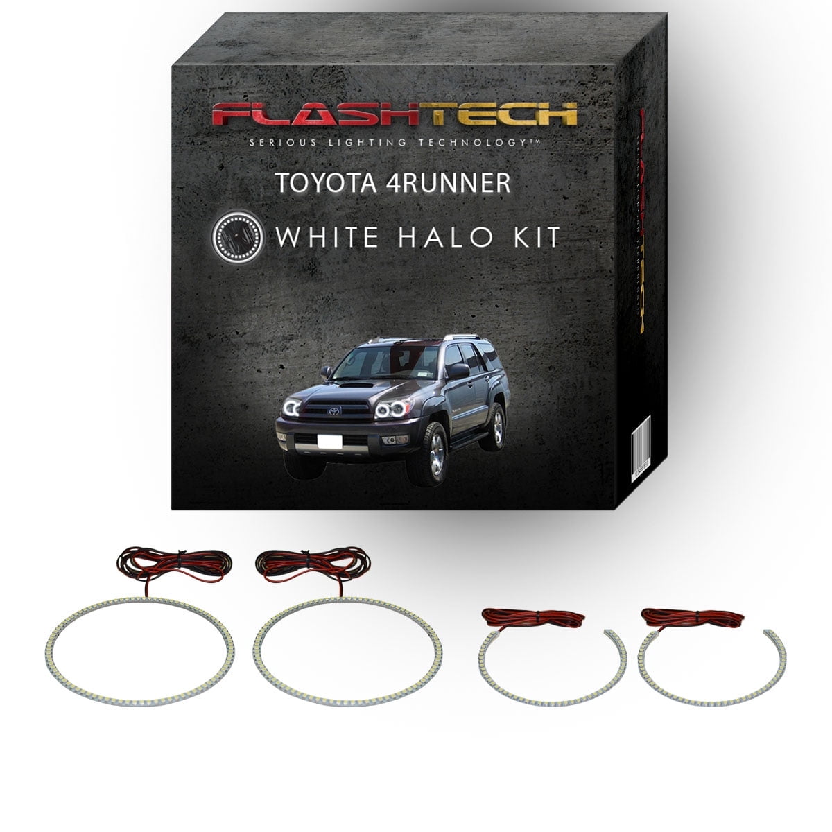 Flashtech White Angel Eye LED Headlight Halo kit for 2006-2009 Toyota ...