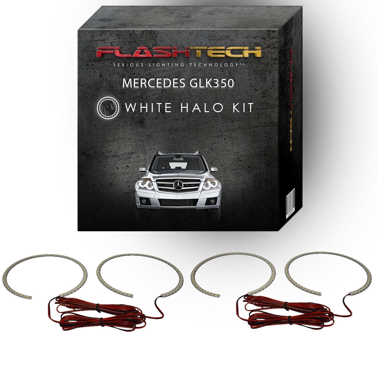 Flashtech White Angel Eye LED Headlight Halo kit for 2013-2014 Mercedes ...