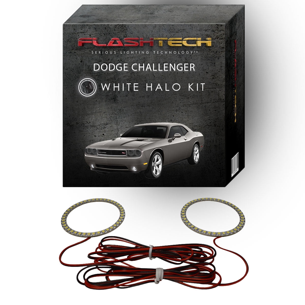 Flashtech White Angel Eye LED Fog Light Halo kit for 2008-2013 Dodge ...