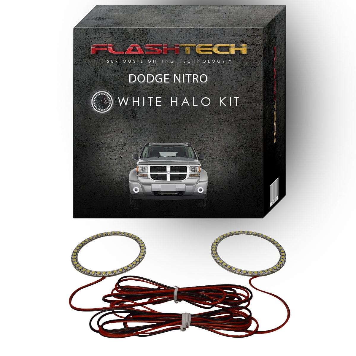 Flashtech White Angel Eye LED Fog Light Halo Ring kit for 2007-2012 ...