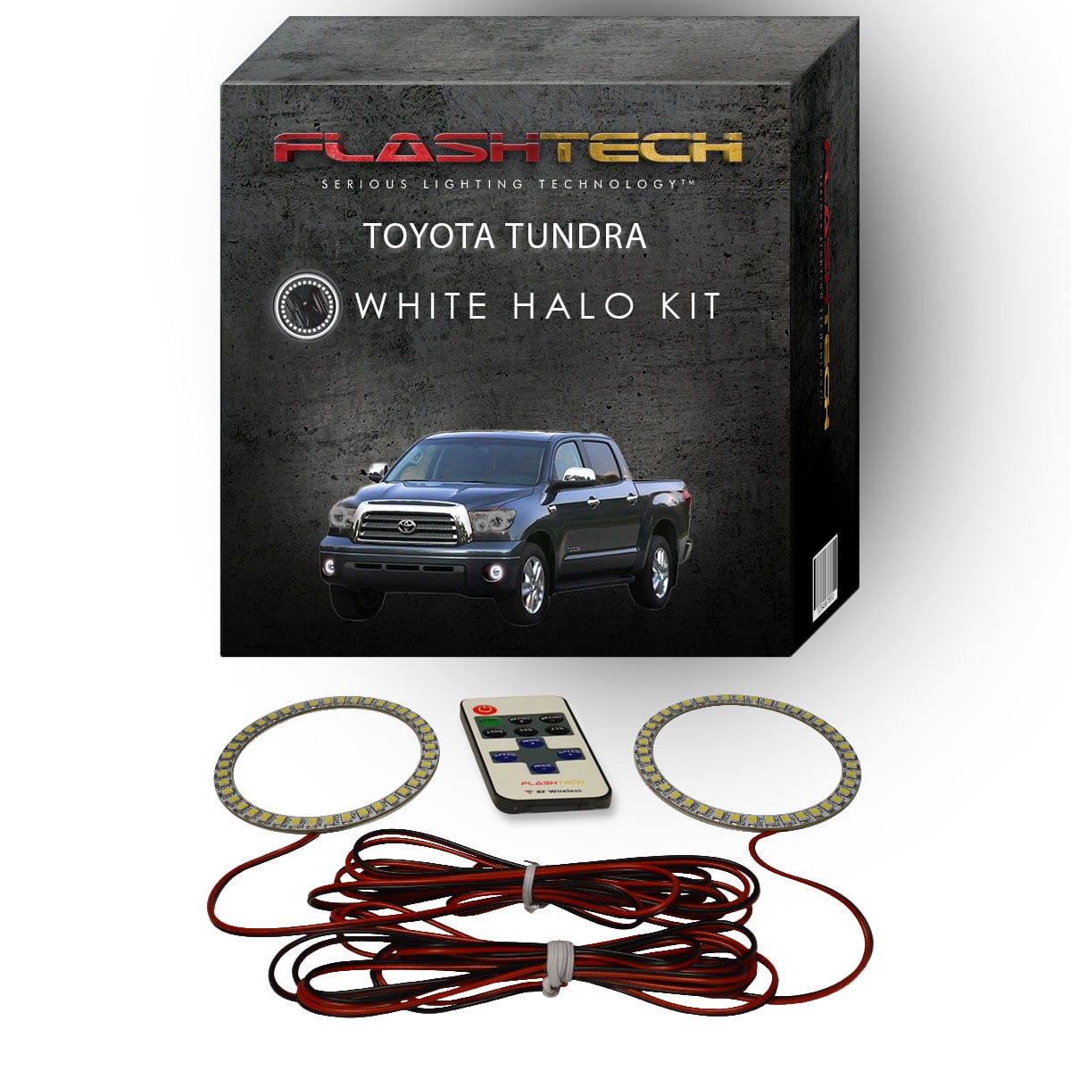 Flashtech White Angel Eye LED Fog Halo kit & RF Remote for 07-13 Toyota ...