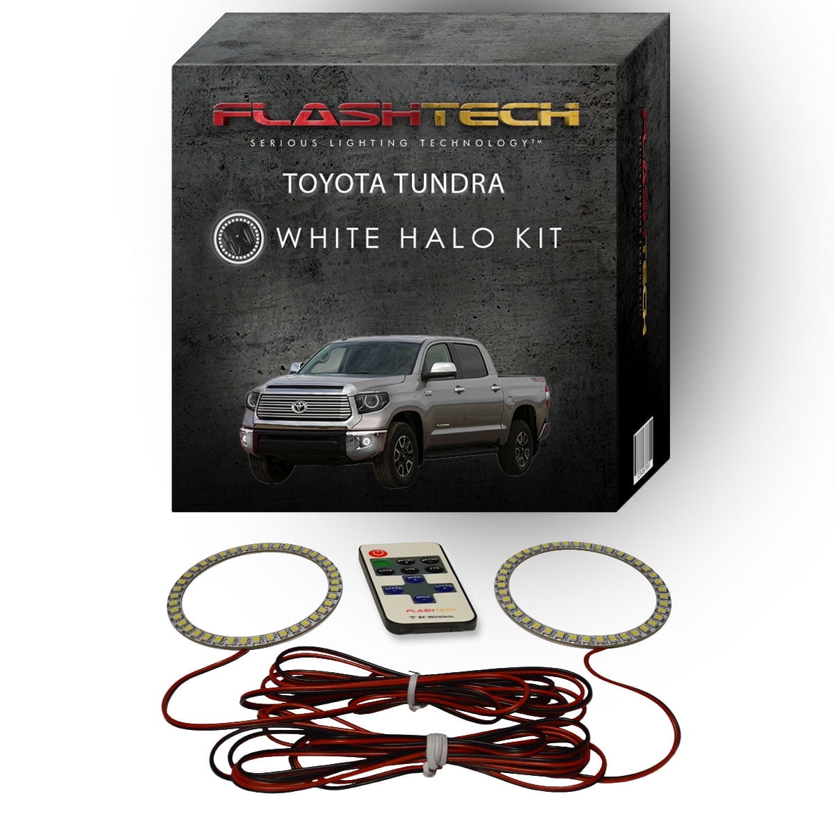 Flashtech White Angel Eye LED Fog Halo kit & RF Remote for 14-17 Toyota ...