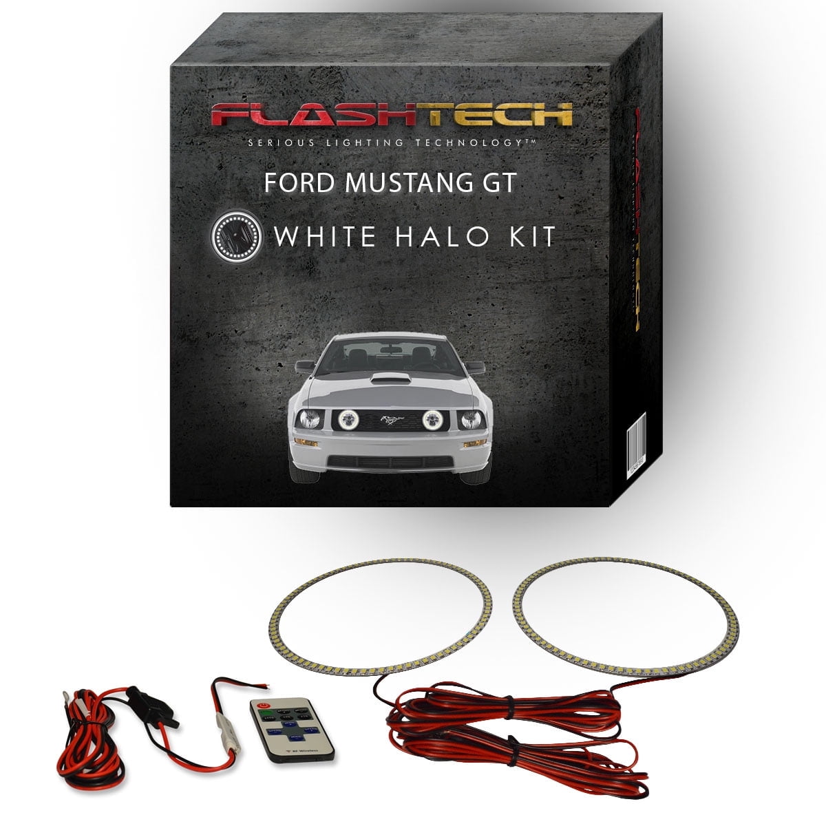 Flashtech White Angel Eye LED Fog Halo kit & RF Remote for 05-09 Ford ...