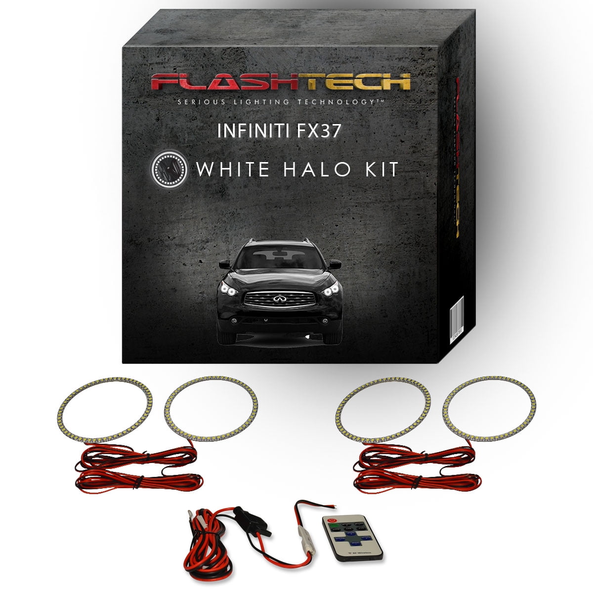Flashtech White Angel Eye LED Halo kit & RF Remote for 2013-2017 ...