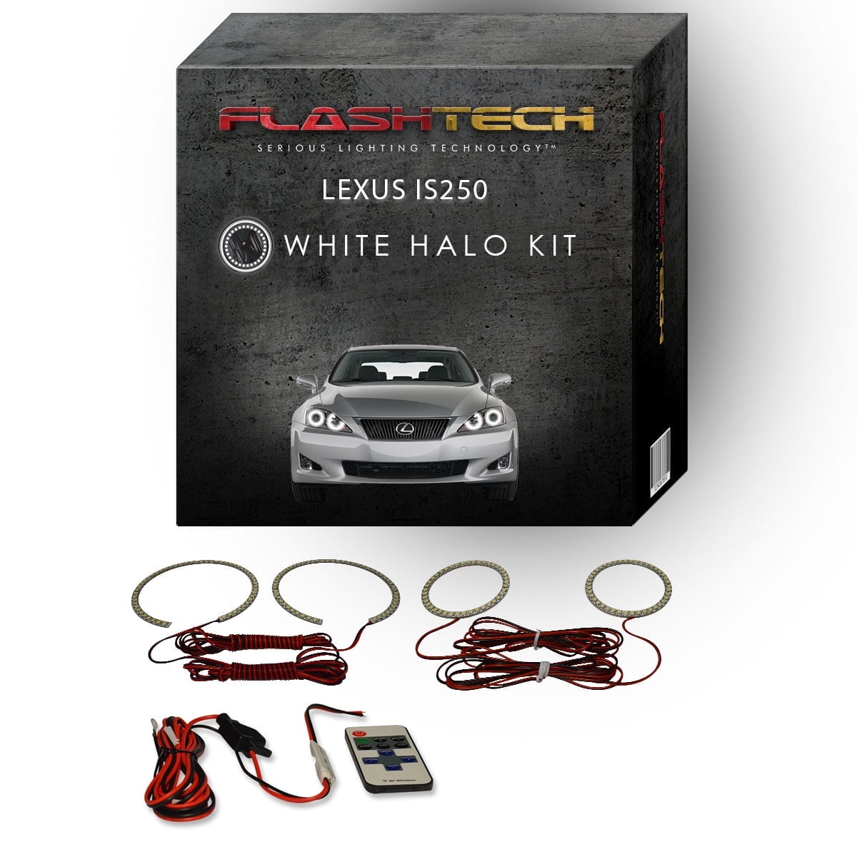 Flashtech White Angel Eye LED Halo kit & RF Remote for 2006-2008 Lexus ...