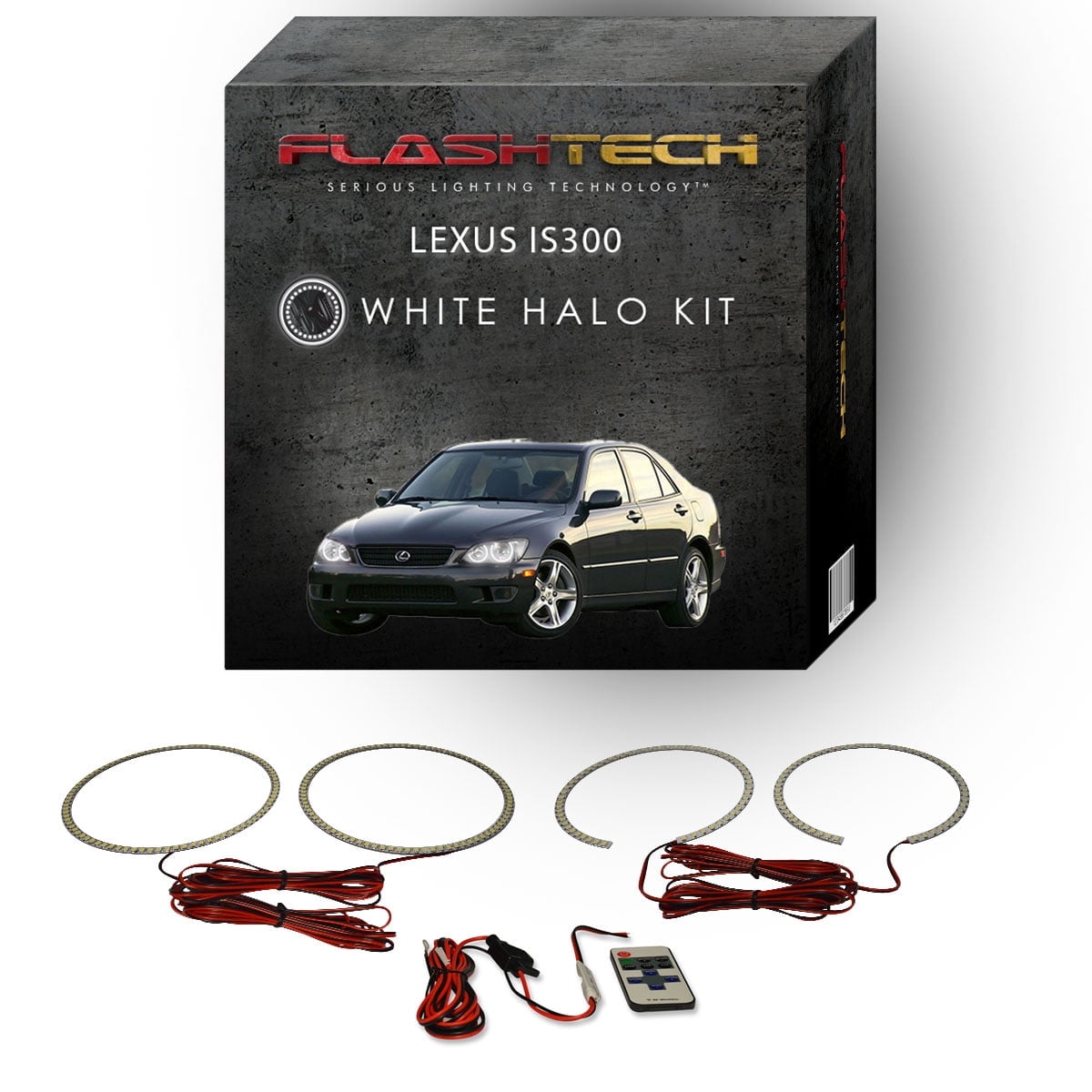 Flashtech White Angel Eye LED Halo kit & RF Remote for 2001-2005 Lexus ...