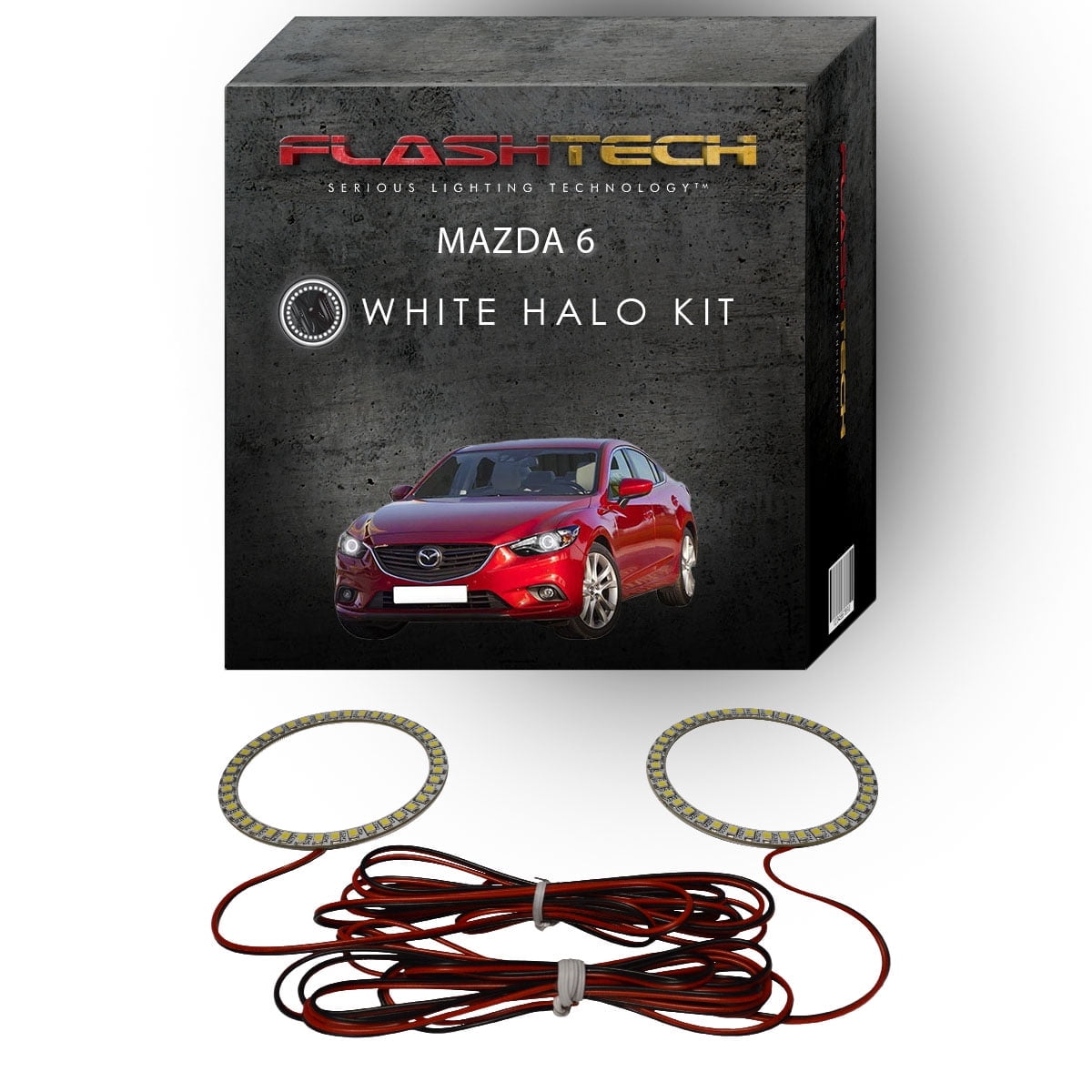 Flashtech White Angel Eye LED Headlight Halo Ring kit for 2014-2015 ...